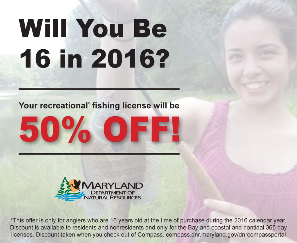 Maryland Offers Fishing License Discount for 16-Year-Olds