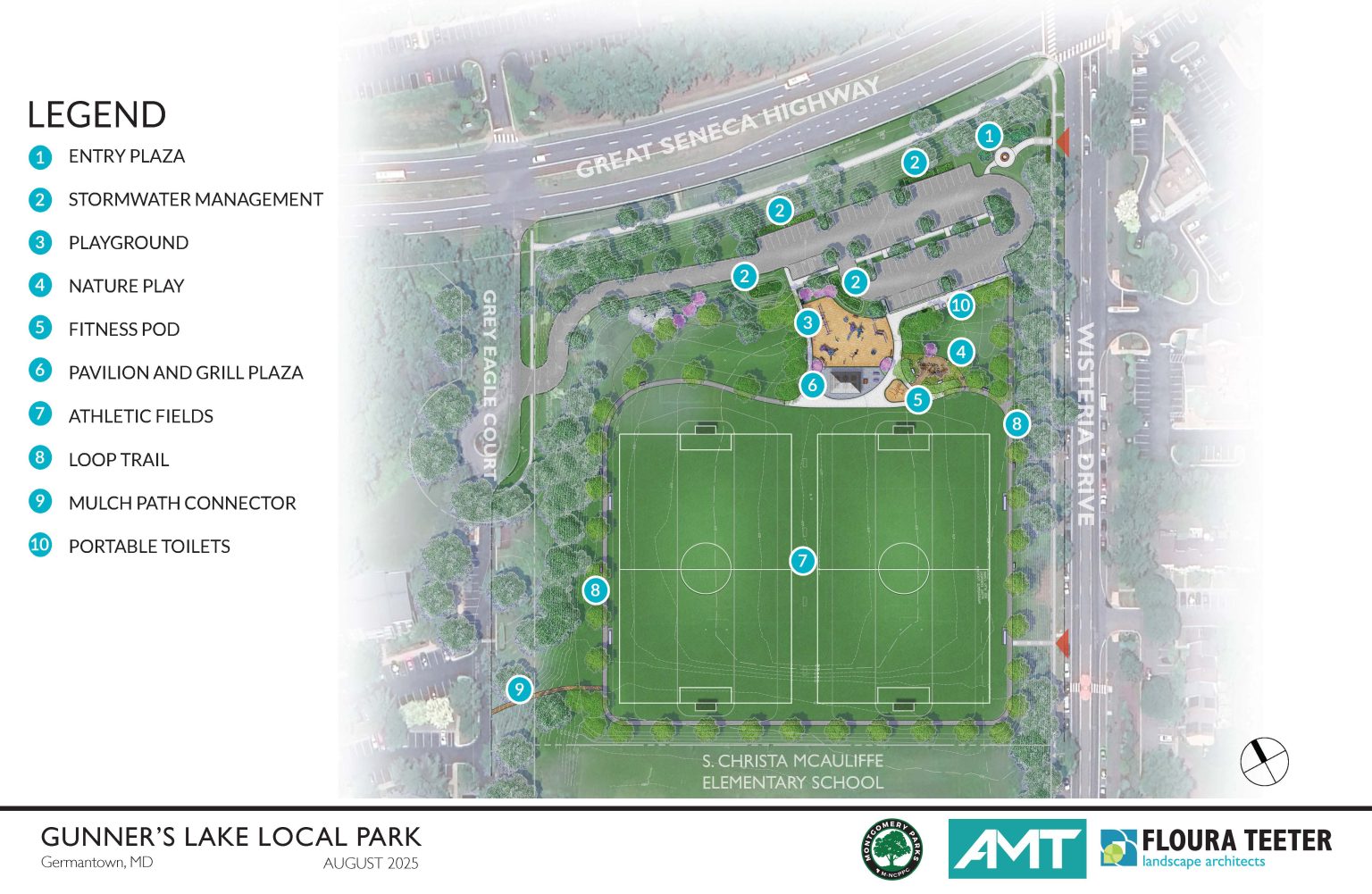 Rendering of proposed upgrades to Gunner’s Lake Park in Germantown, one ...
